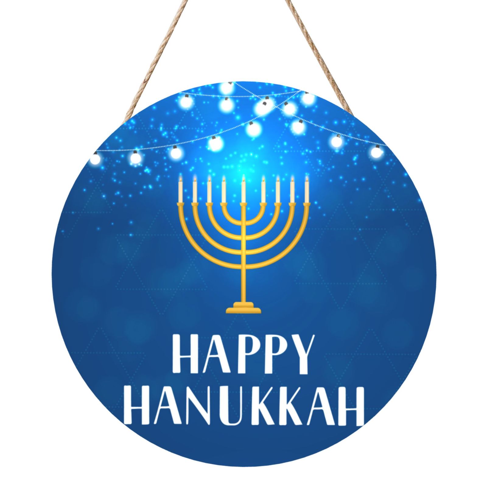 Happy Hanukkah Je-wi-sh Chanukah Holiday Wooden Hanging Sign Ornament ...