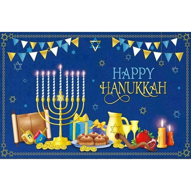 Happy Hanukkah Photo Backdrop Jewish Festival Home Decor Chanukah ...