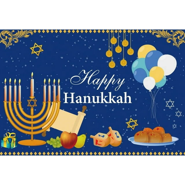 Happy Hanukkah Photo Backdrop Jewish Festival Home Decor Chanukah ...