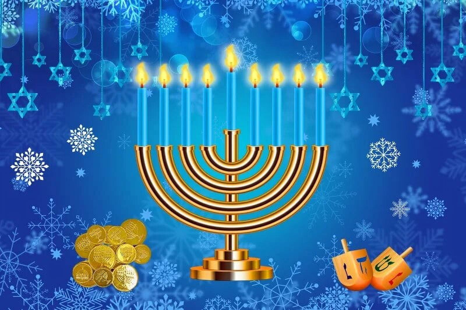 Happy Hanukkah Photo Backdrop Jewish Festival Home Decor Chanukah Holiday Party Family Portrait ...