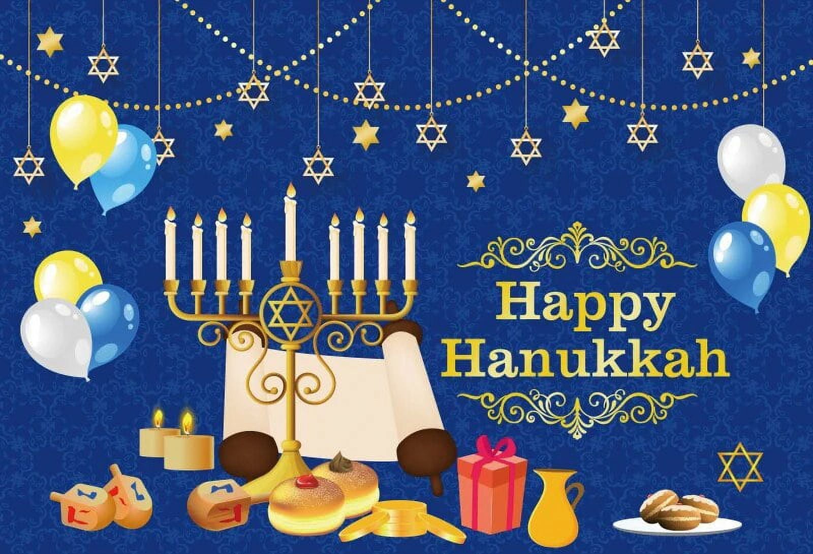Happy Hanukkah Photo Backdrop Jewish Festival Home Decor Chanukah ...