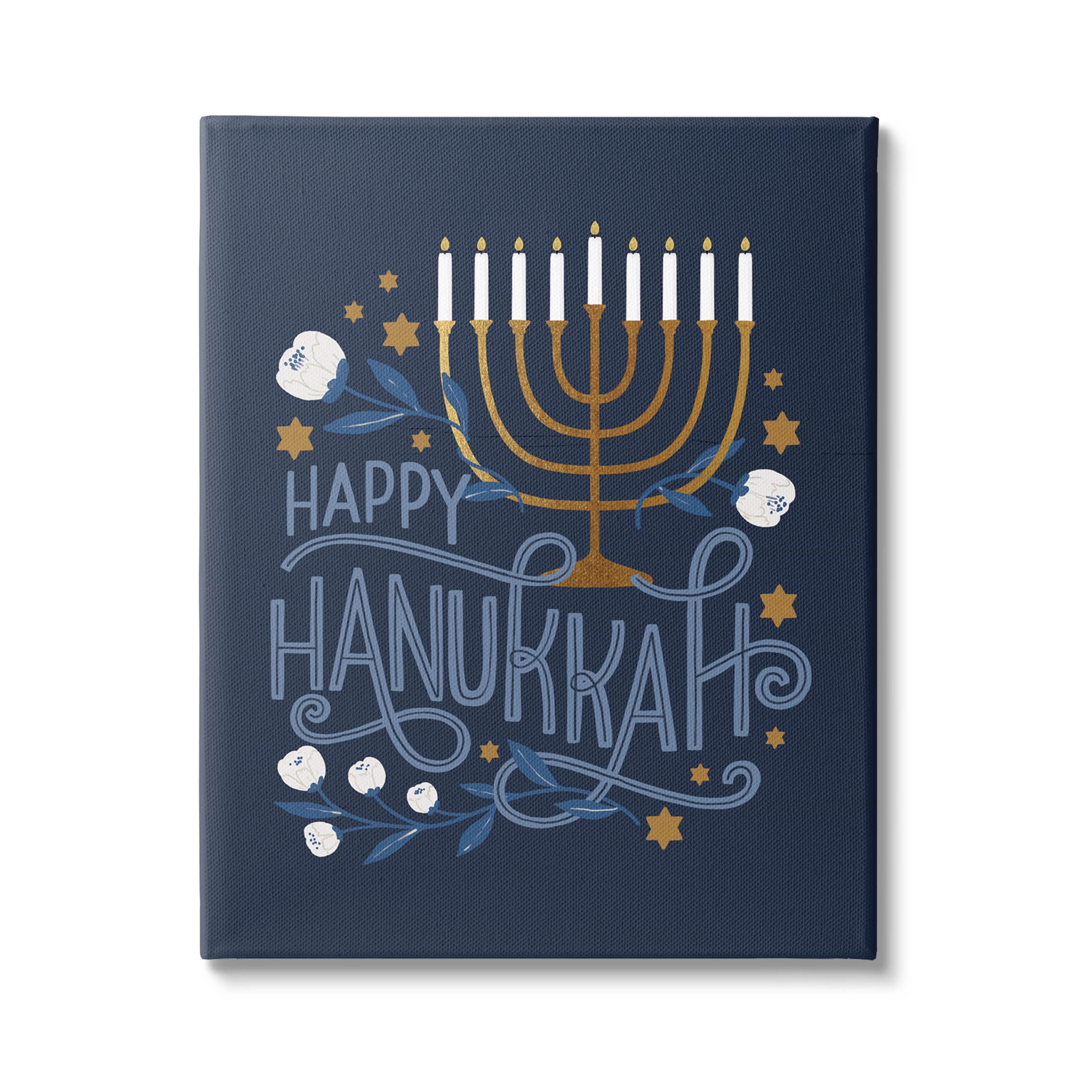 Happy Hanukkah Traditional Menorah Symbols Holiday Graphic Art Gallery ...