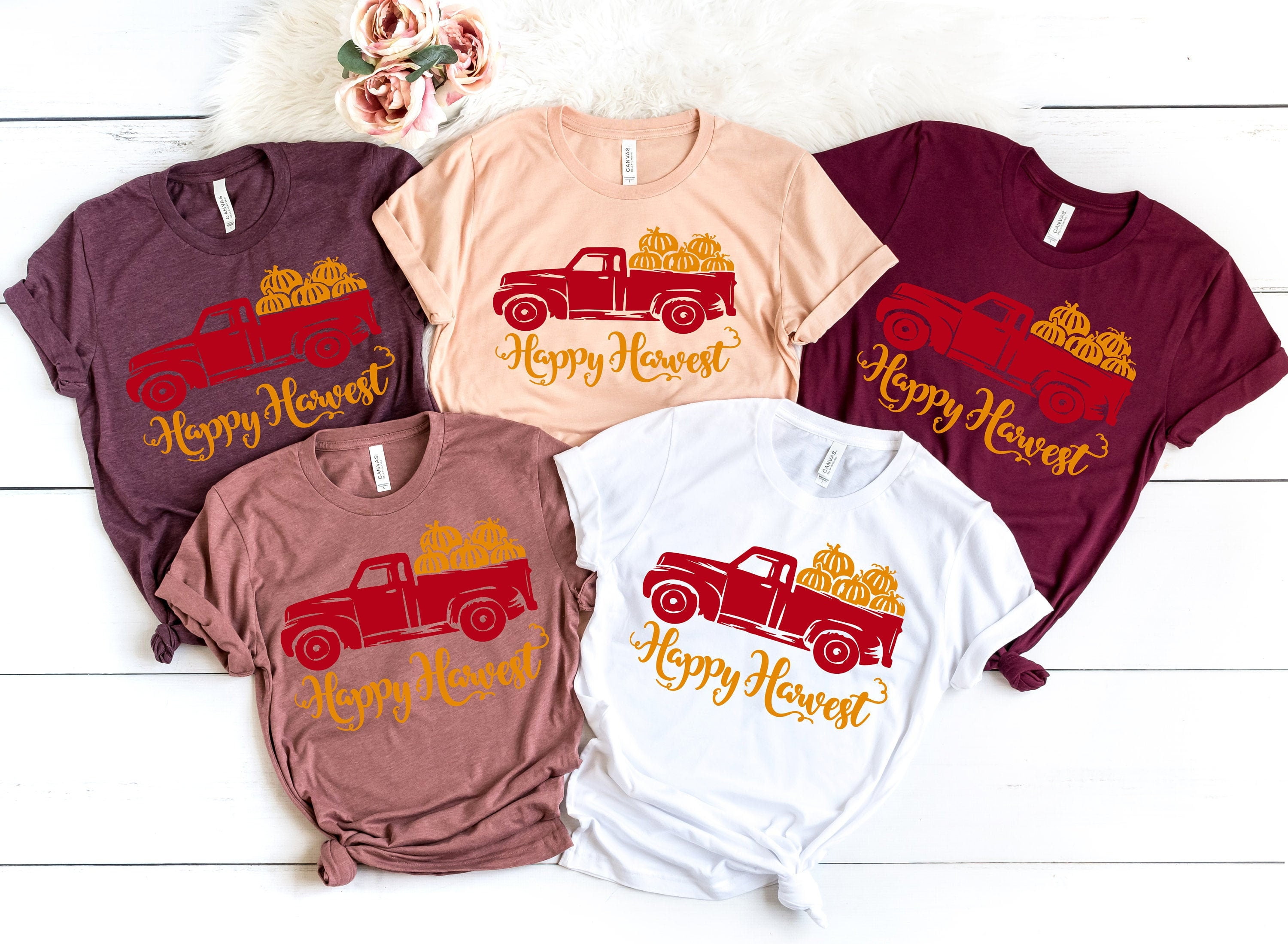 Happy Harvest Shirt, Thankful Fall, Fall Family Shirts, Harvest Season ...