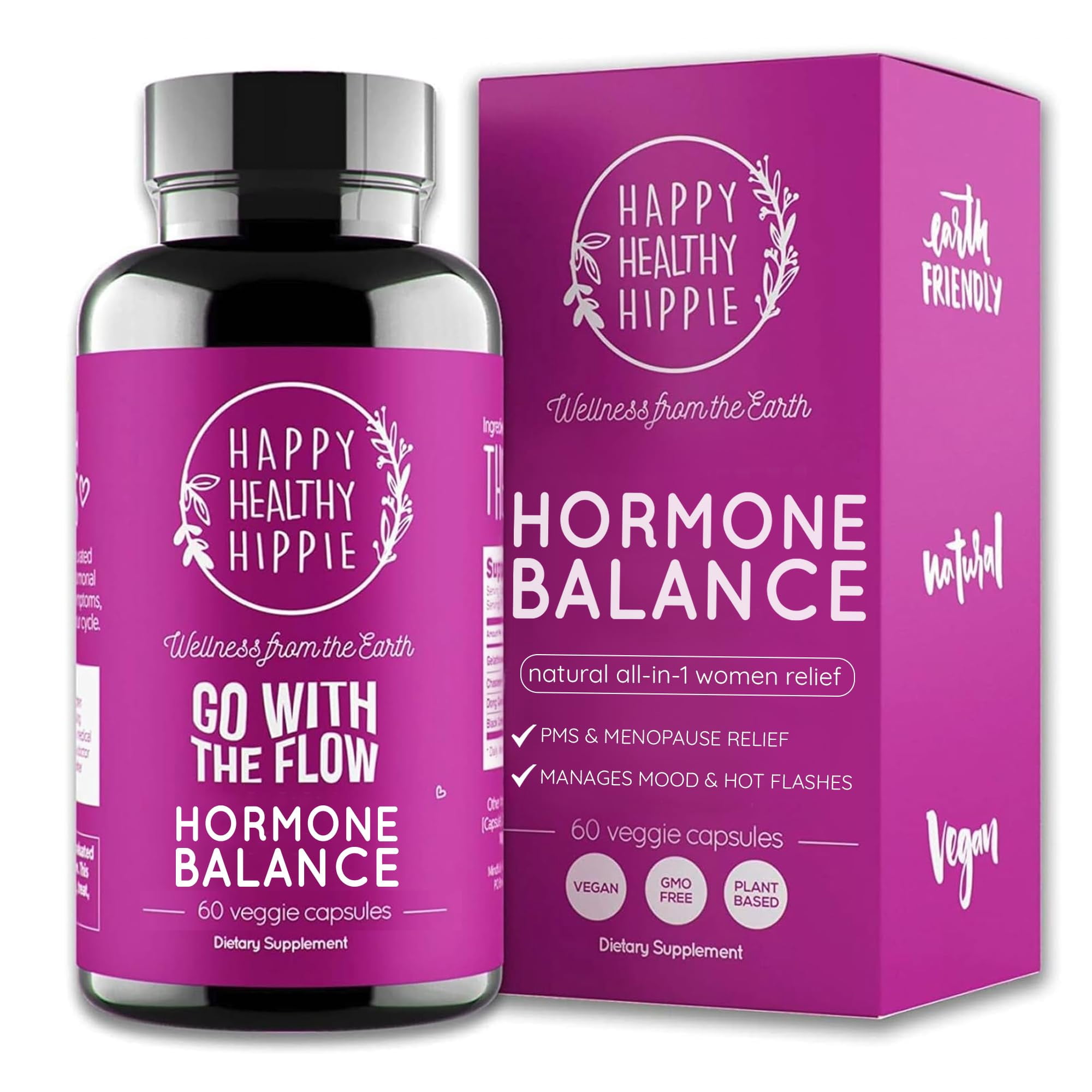 Happy Healthy Hippie Hormone Balance for Women - PMS Support Supplement ...