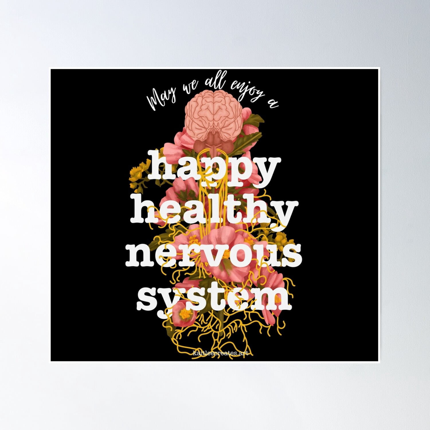 Happy Healthy Nervous System Poster Wall Art, Modern Wall Decor, 12x18 ...
