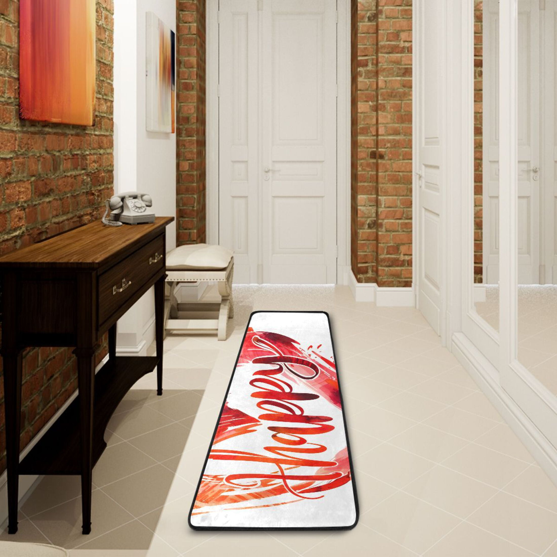 Happy Heart Runner Rug Ares Rug Non-Slip Laundry Rug 72×24 inch Soft ...