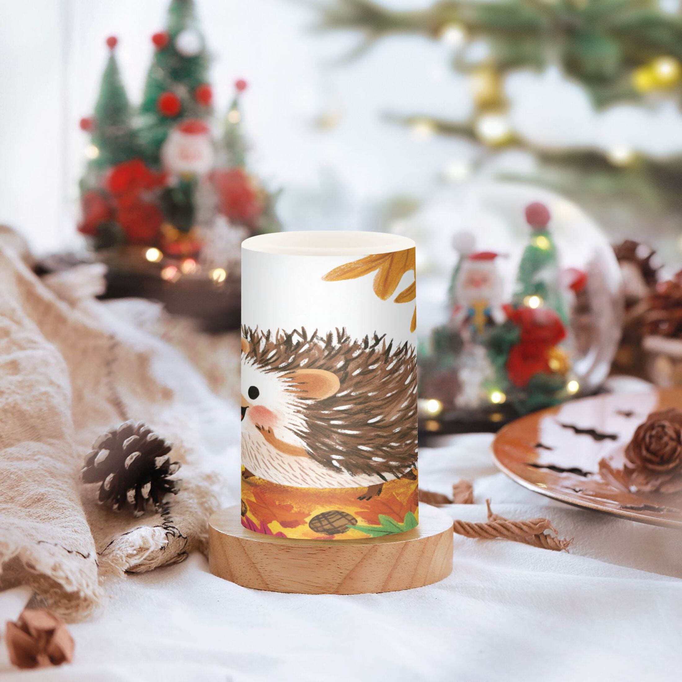 Happy Hedgehog Flameless LED Candles with Remote and Timer, Set of 2 ...