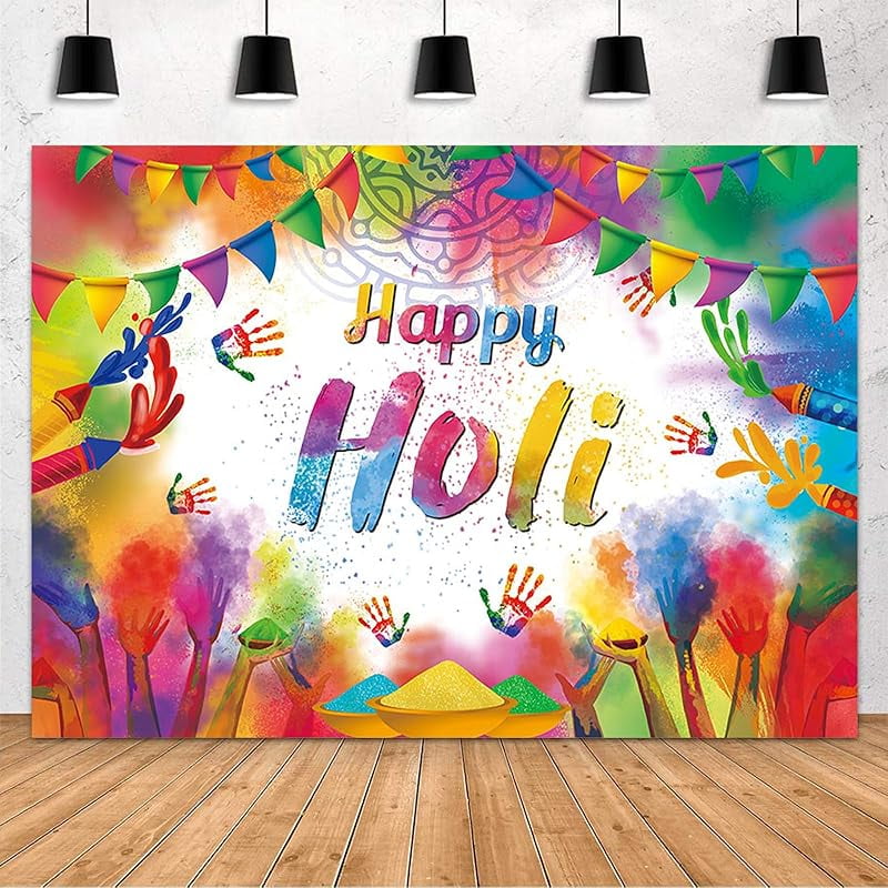 Happy Holi Backdrop Colorful Holi Indian Hindu Festival Photography ...
