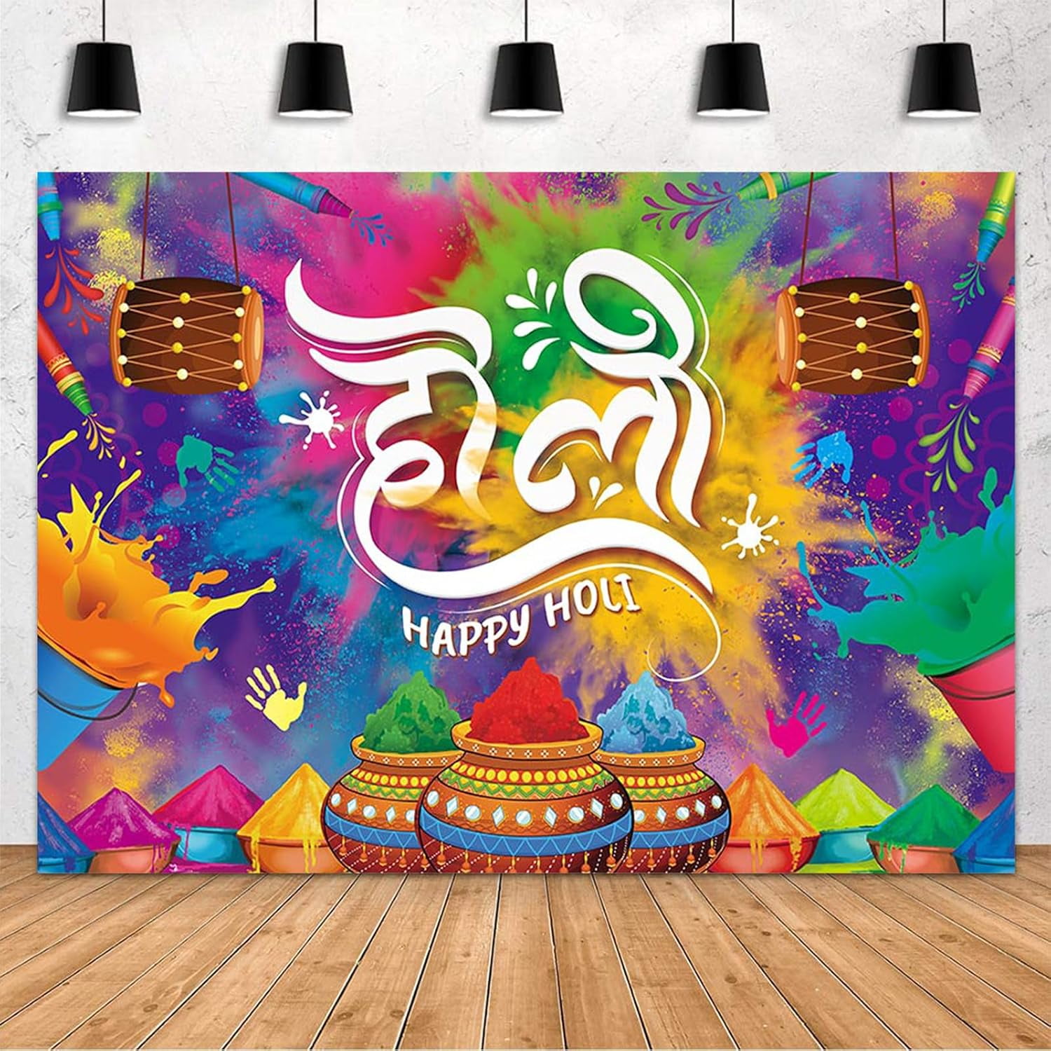 Happy Holi Backdrop Colorful Holi Indian Hindu Festival Photography ...