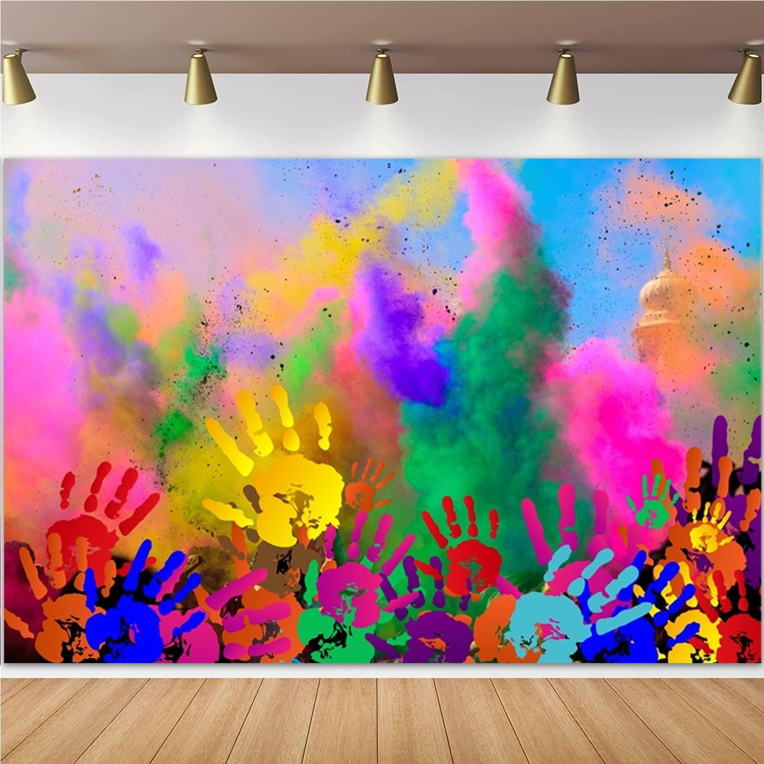 Happy Holi Backdrop Hindu Photography Background Graffiti Powder ...