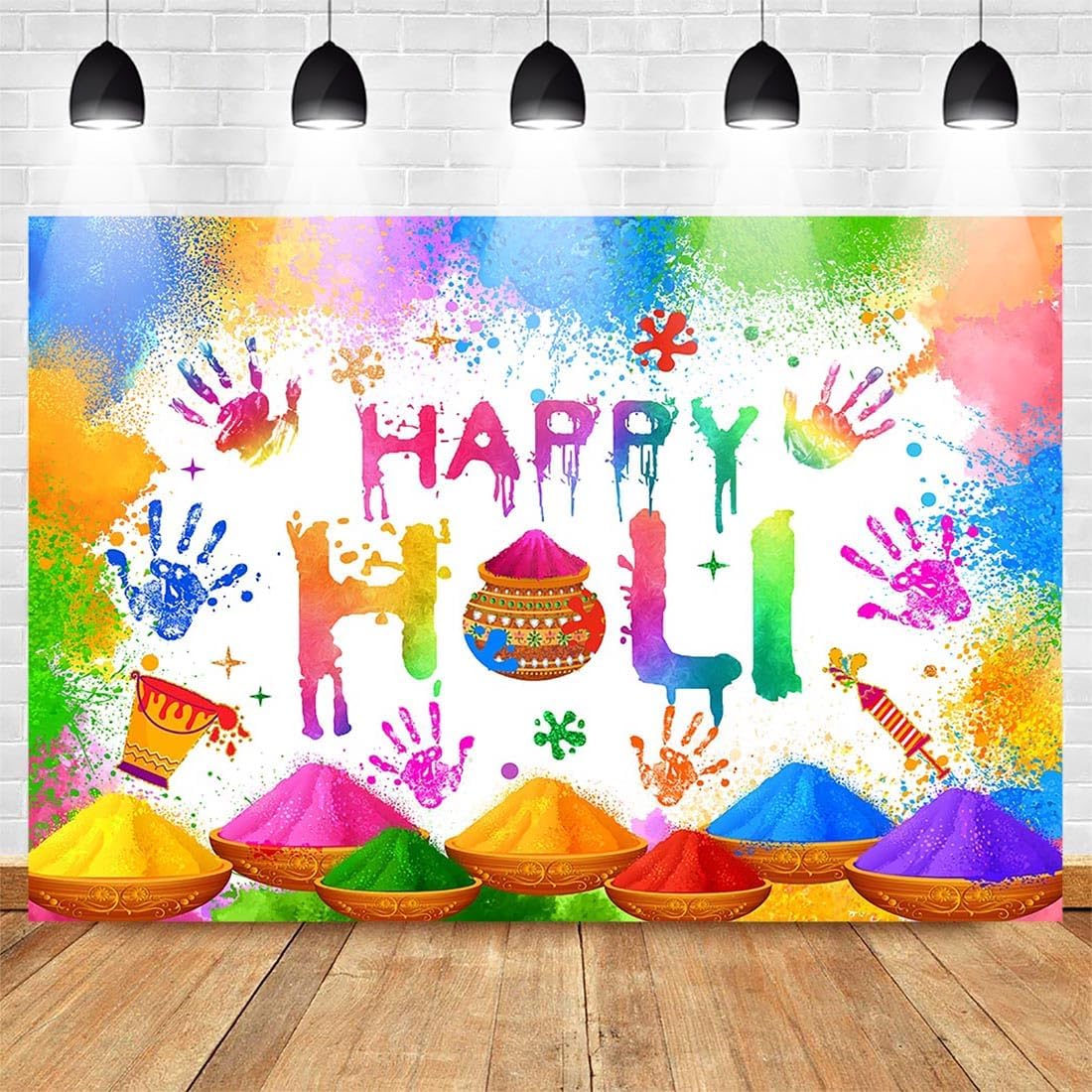 Happy Holi Backdrop Indian Hindu Colorful Graffiti Photography ...