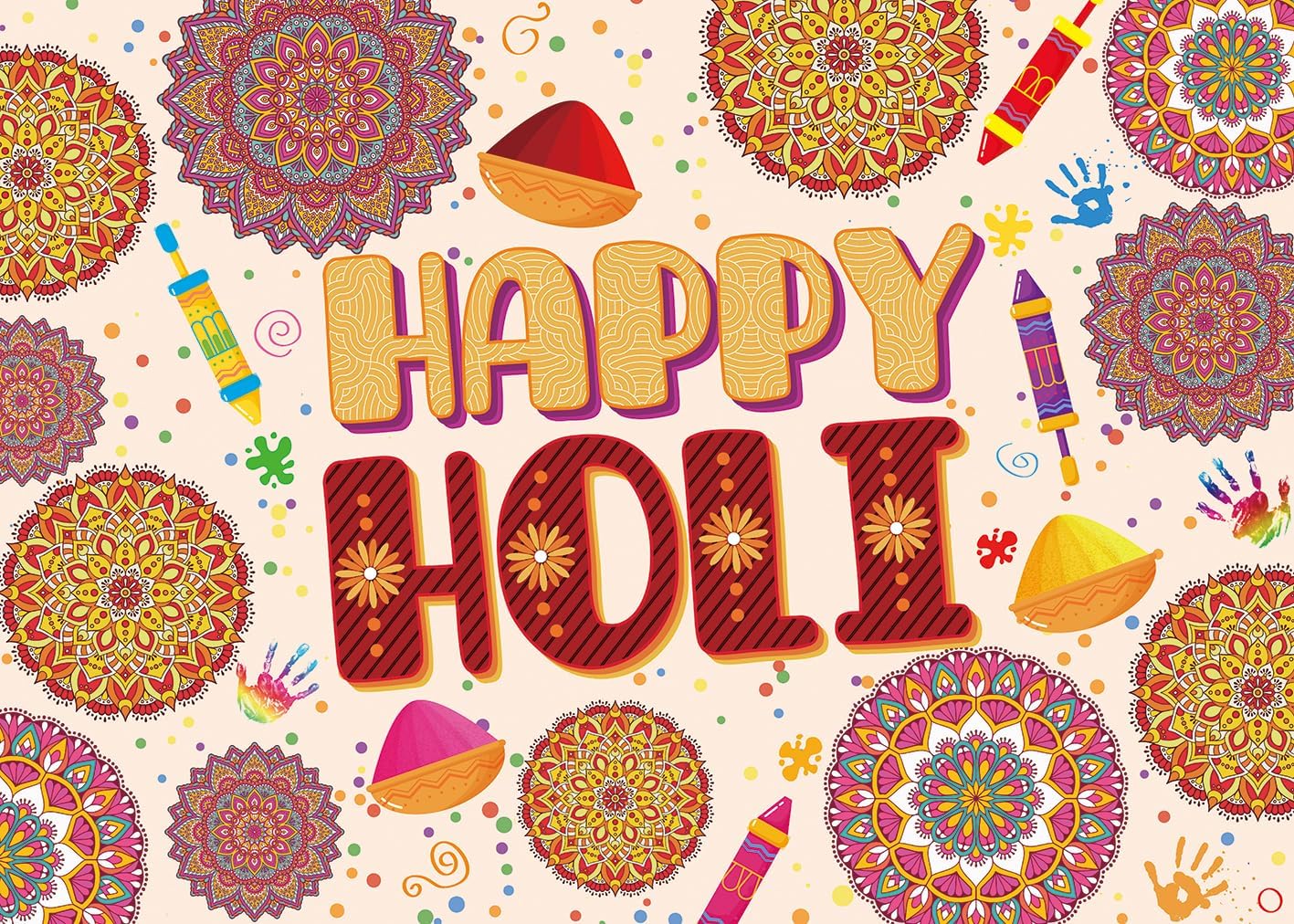 Happy Holi Backdrop Indian Hindu Festival Wall Decor Banner Indian ...