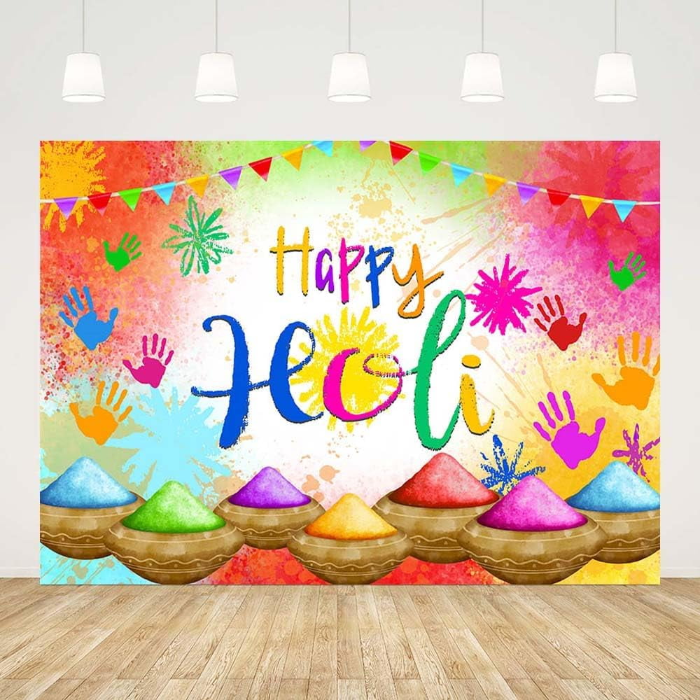 Happy Holi Backdrop Indian Spring Colorful Graffiti Photography ...