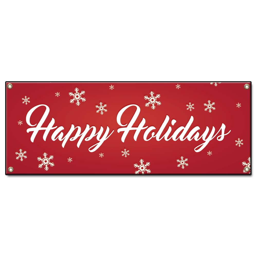 Happy Holidays | 48" X 120" Banner | Heavy Duty 13oz. Outdoor Vinyl ...