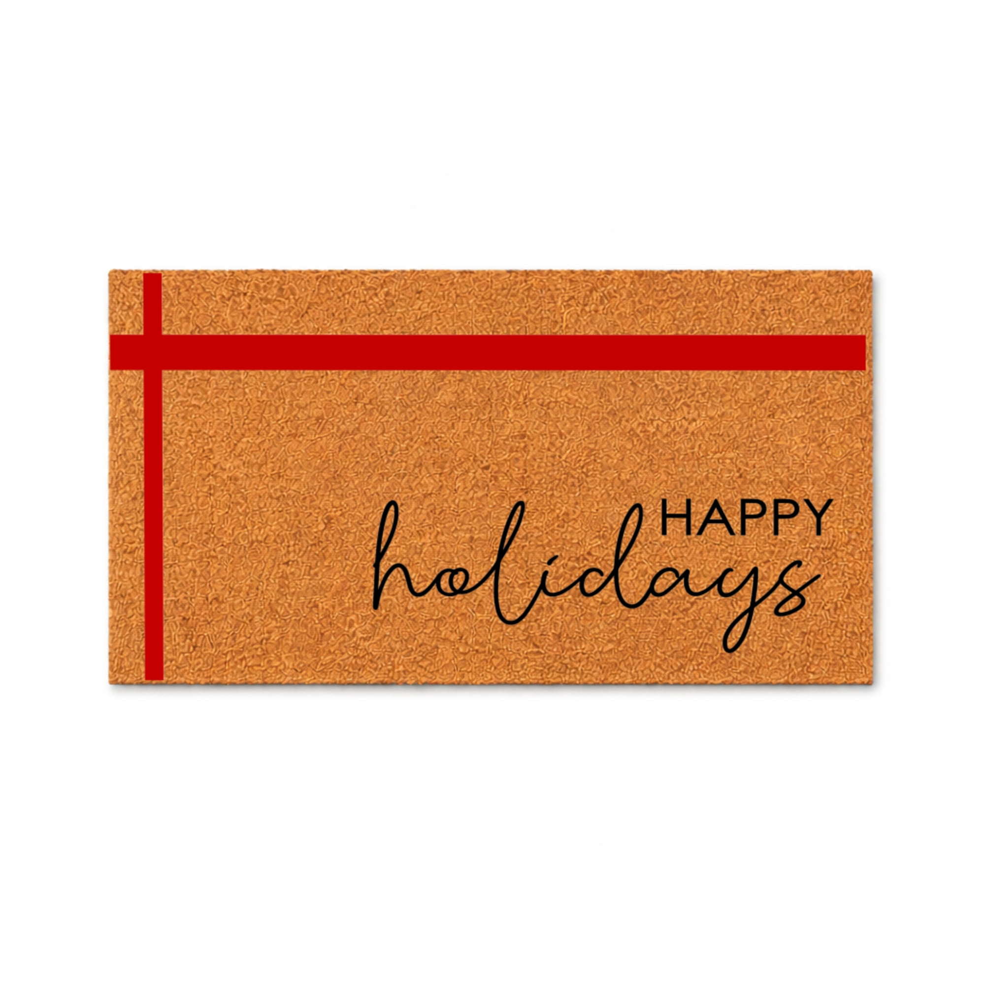 Happy Holidays Doormat, Holiday Gift Wrap Stripe Design Entryway Mat ...
