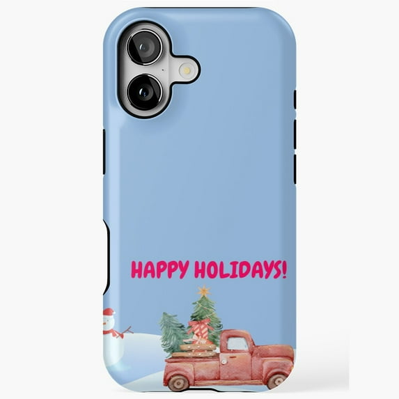 Happy Holidays Home Vintage Red Truck Art Phone Case 17 16 15 14 13 12 ...