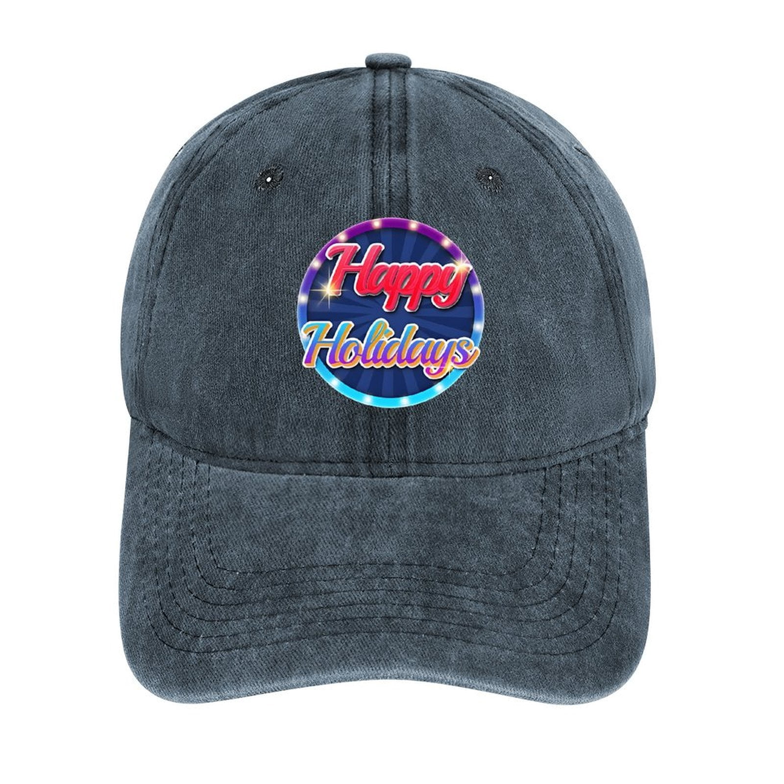 Happy Holidays Navy Hat Adjustable Funny Fashion Unisex Baseball Cap ...