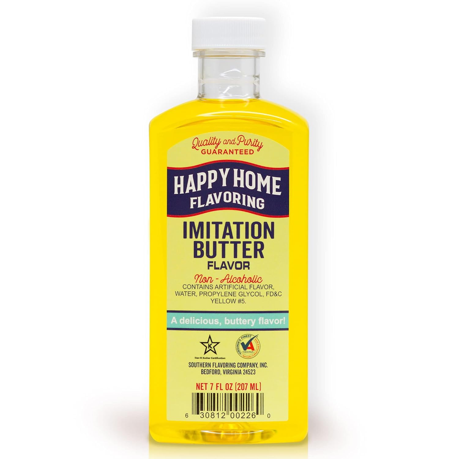 Happy Home Imitation Butter Flavoring 7 oz Baking Enhancer - Kosher ...