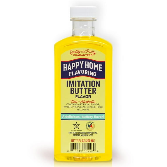 Happy Home Imitation Butter Flavoring 7 oz Baking Enhancer - Kosher ...