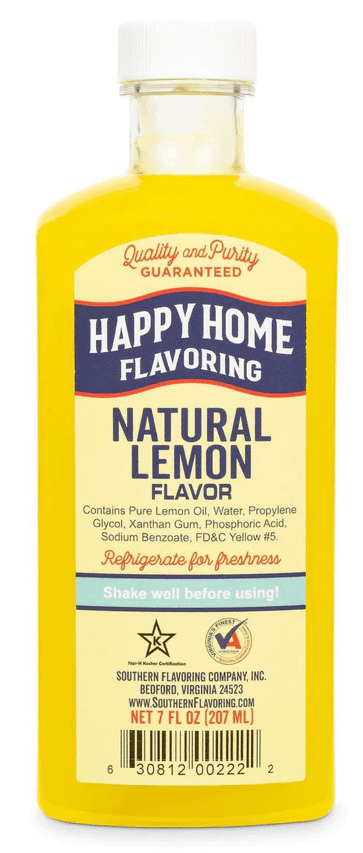 Happy Home Real Natural Lemon Flavor 7 Fl. Oz. - Alcohol-Free, Ideal ...