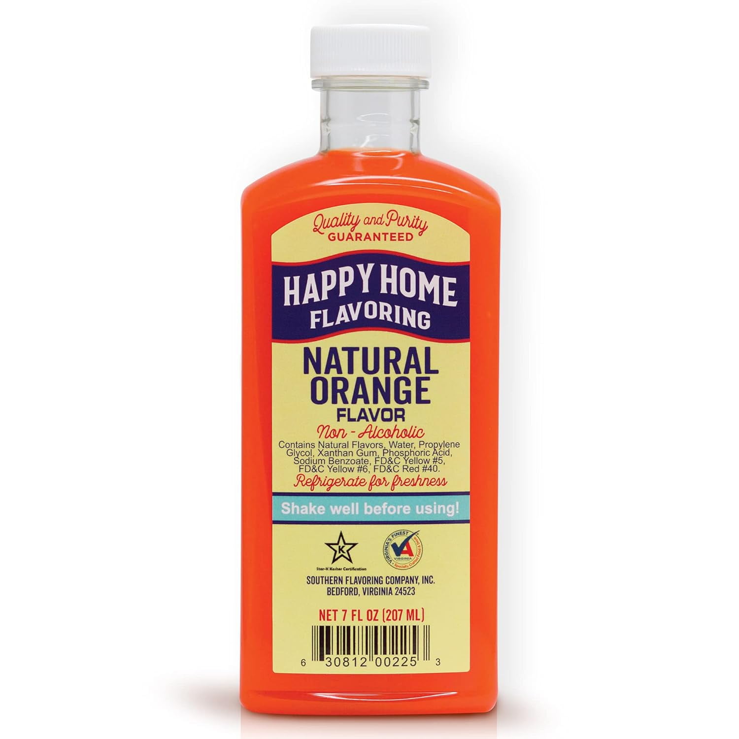 Happy Home Natural Orange Flavoring, Gluten-Free, Kosher Certified, 7 ...
