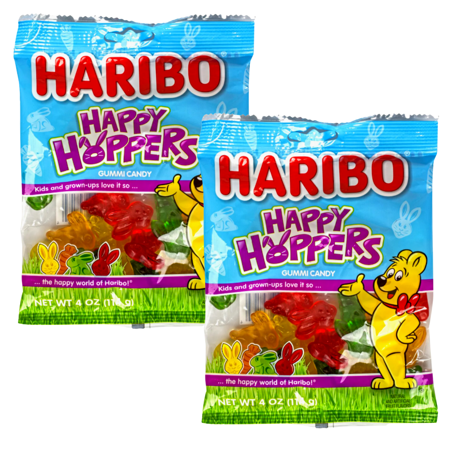 Happy Hoppers Gummy Bunnies Candy Individually Wrapped Party Favor ...