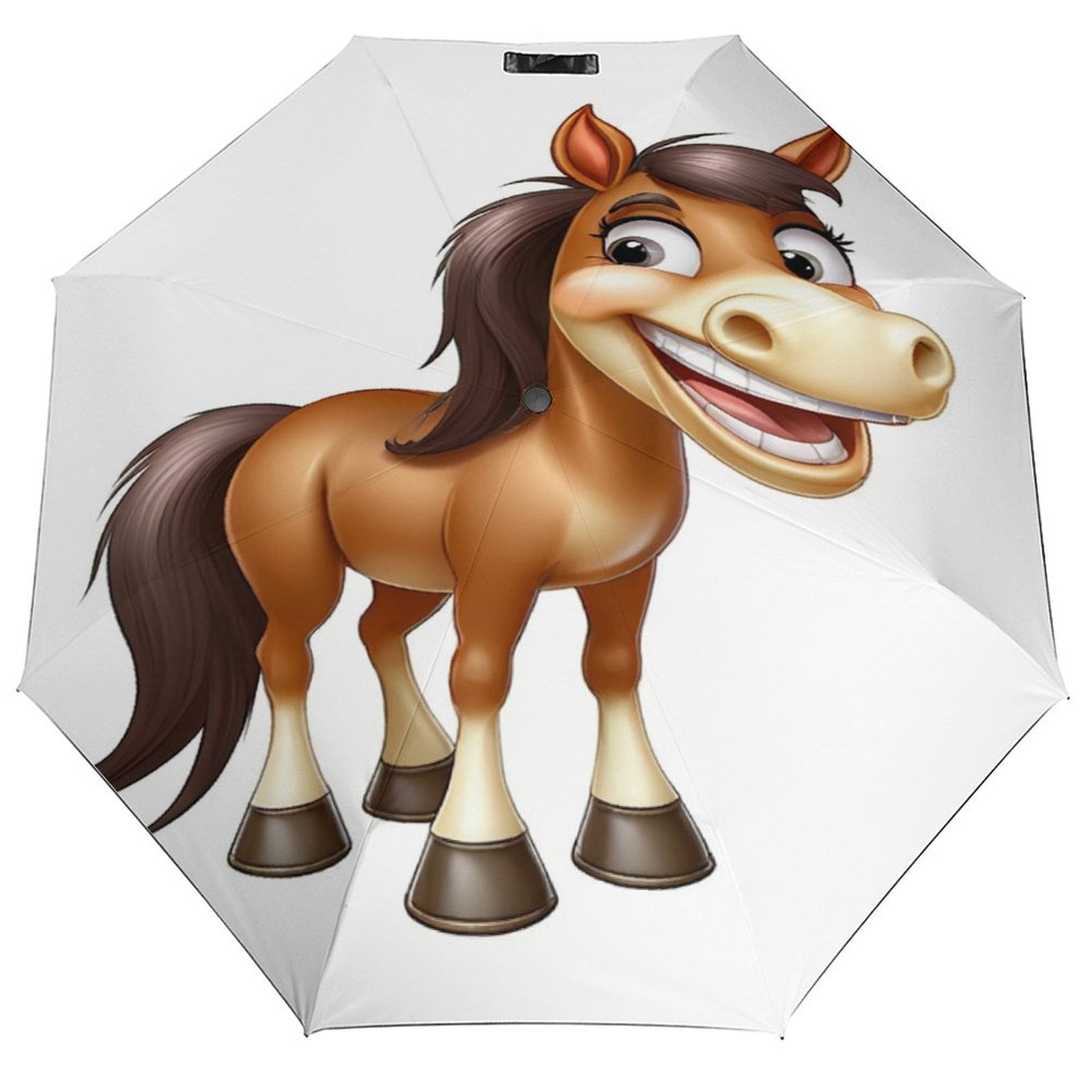 Happy Horse Cartoon Smile Rain Umbrella Sun Protection Sun Umbrella ...