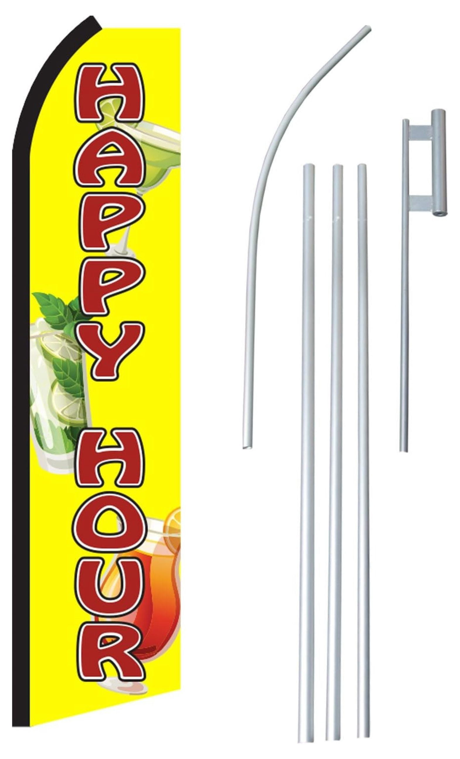 - "Happy Hour" Complete Flag Kit - Includes 12' Swooper Business Flag ...