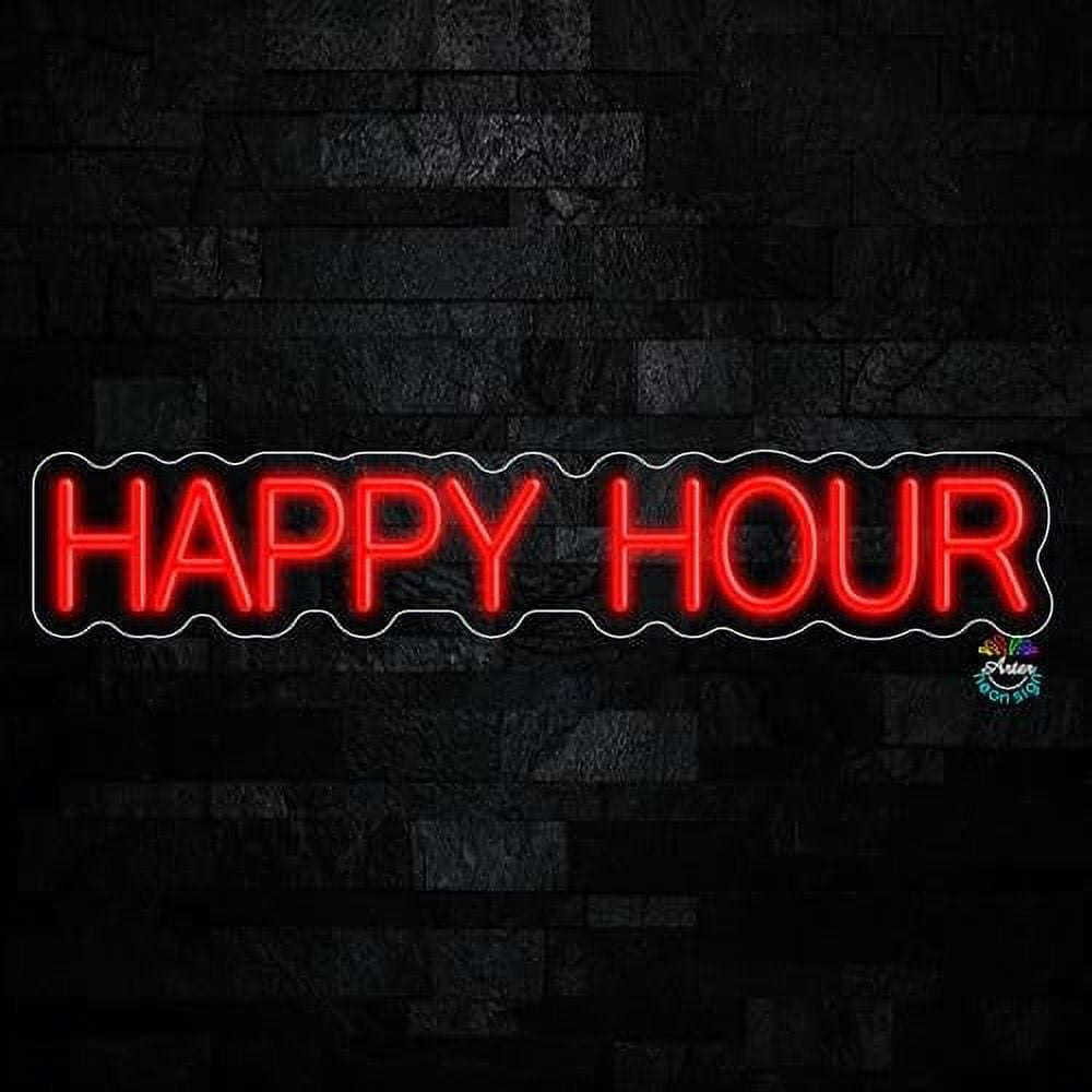 Happy Hour LED Neon Sign 27"L x 5"H #32365 - Walmart.com