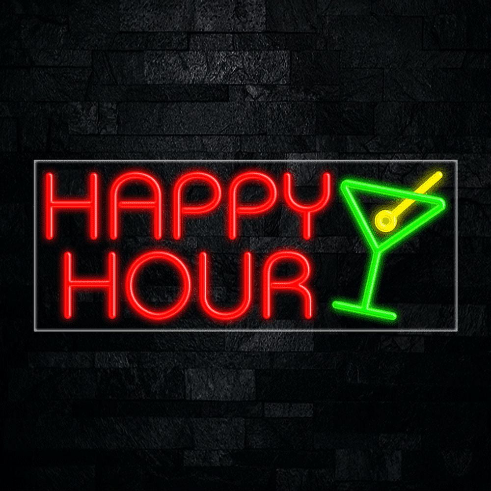 Happy Hour LED Neon Sign 30"L x 12"H #31420 - Walmart.com