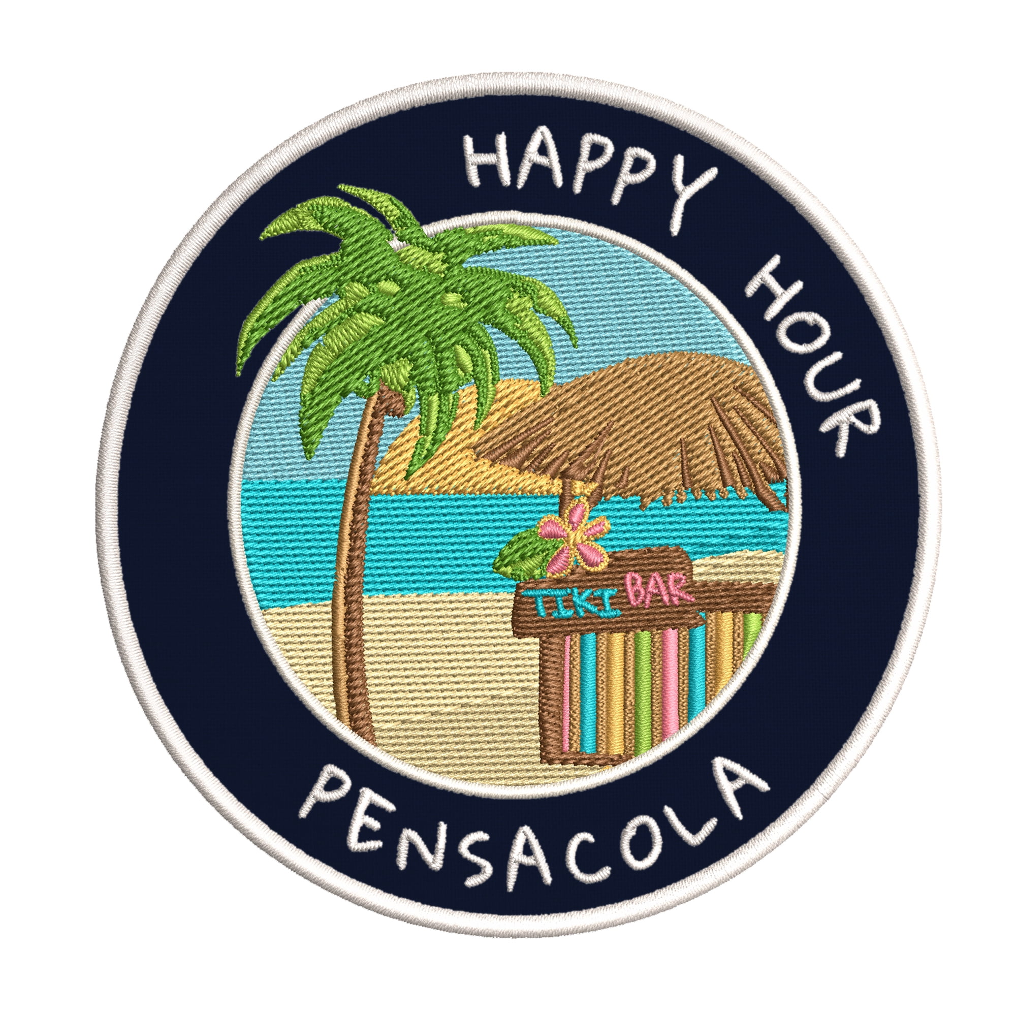 Happy Hour! Pensacola, Florida 3.5 Inch Iron Or Sew On Embroidered ...