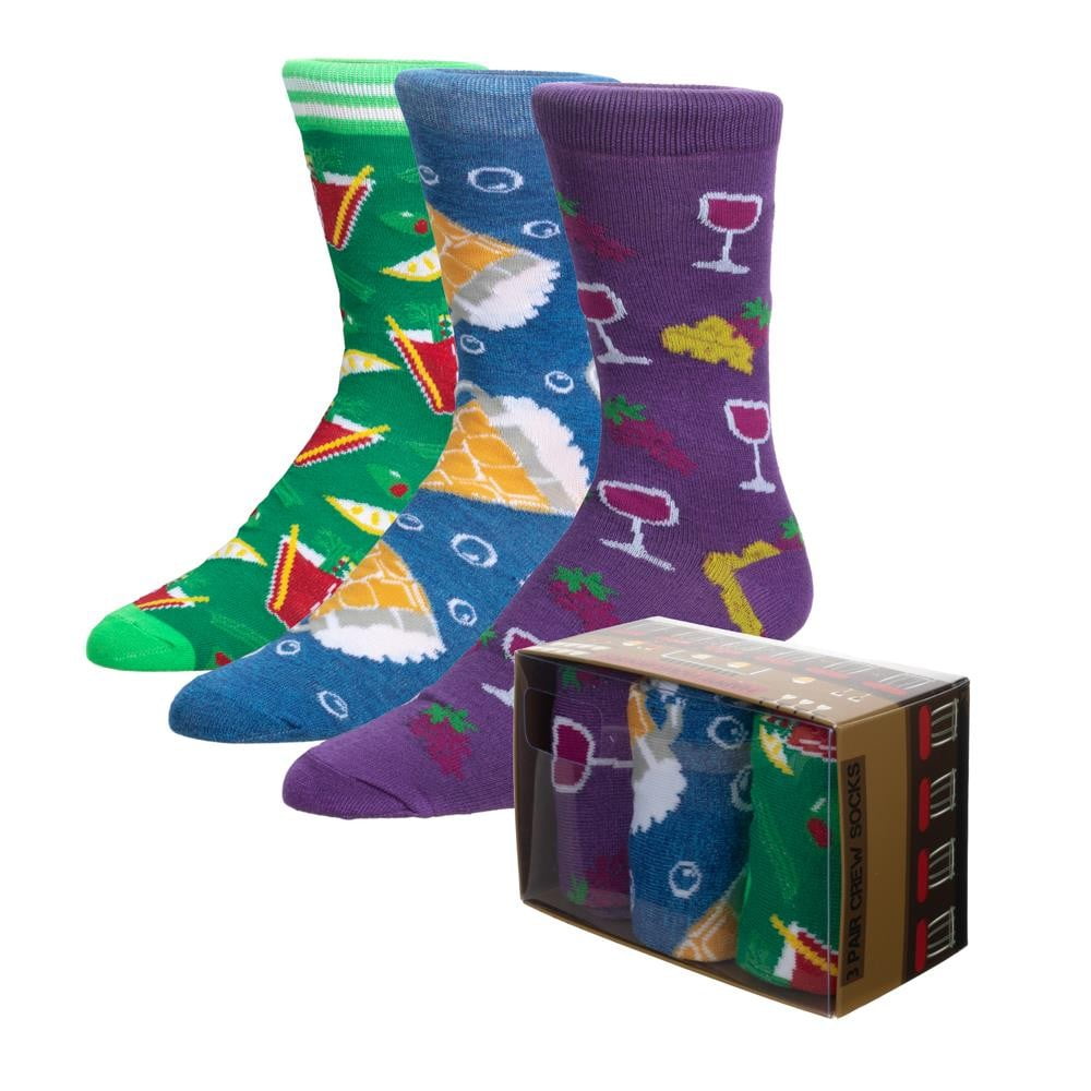 Happy Hour Themed 3 Pair Crew Box Set - Walmart.com