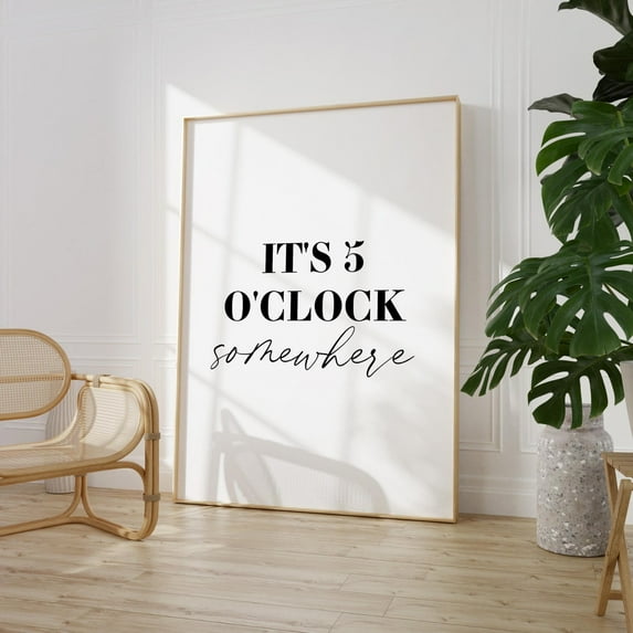 Happy Hour Wall Art Cocktail Print Alcohol Print Vintage Bar Cart Wall ...