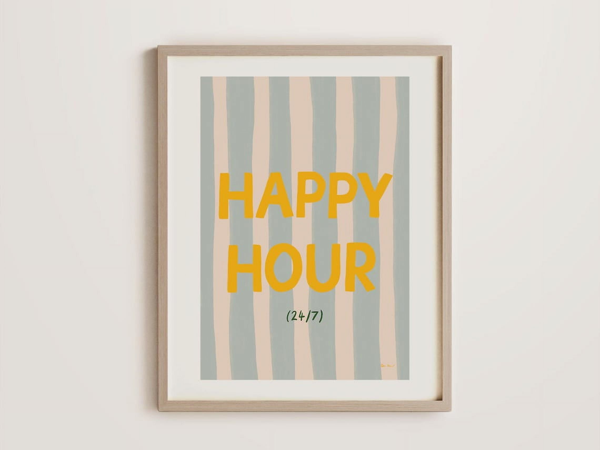 Happy Hour Wall Art, Trendy Bar Cart Art, Happy Hour Art Print, Fun ...