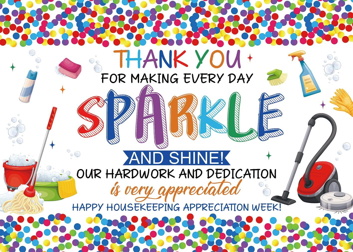 Happy Housekeeping Week Banner Backdrop Thank You for Making Every Day ...