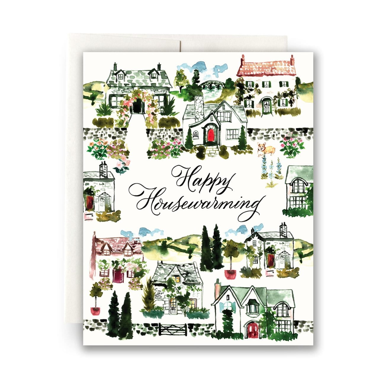 Happy Housewarming Card – Charming Watercolor Home Design – Blank ...