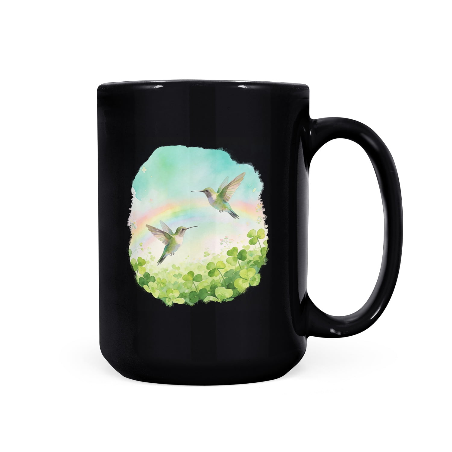 Happy Hummingbird Welcome St Patrick's Day Lucky Shamrocks Clover Mug ...