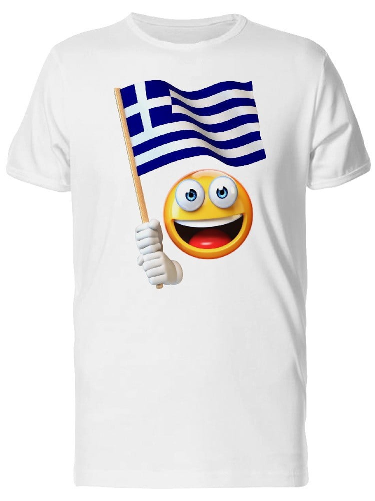 Happy Emoji With Greek Flag Tee Men's -Image by Shutterstock - Walmart.com