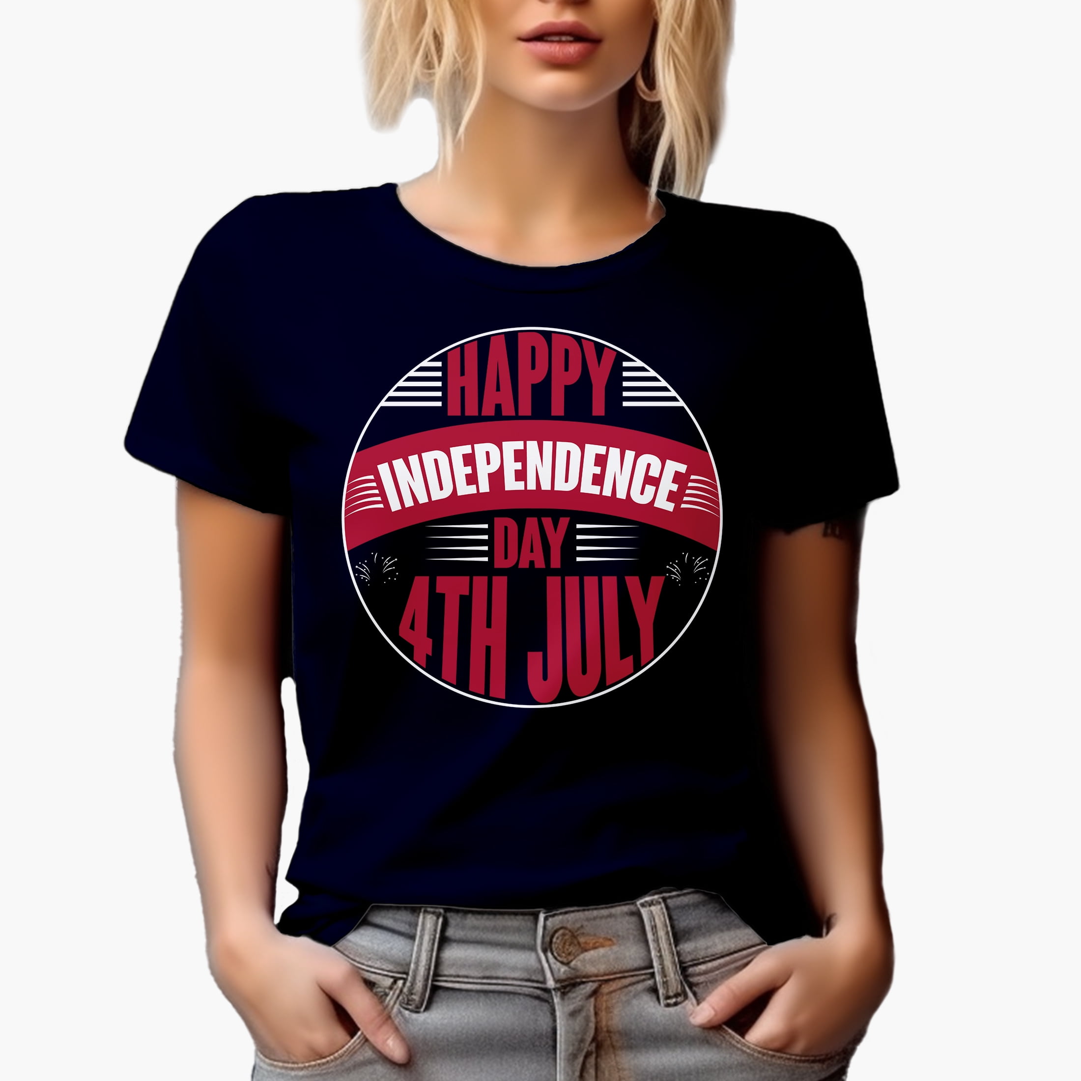 Happy Independence Day, 4th July, Navy Blue T-Shirt, XL - Walmart.com