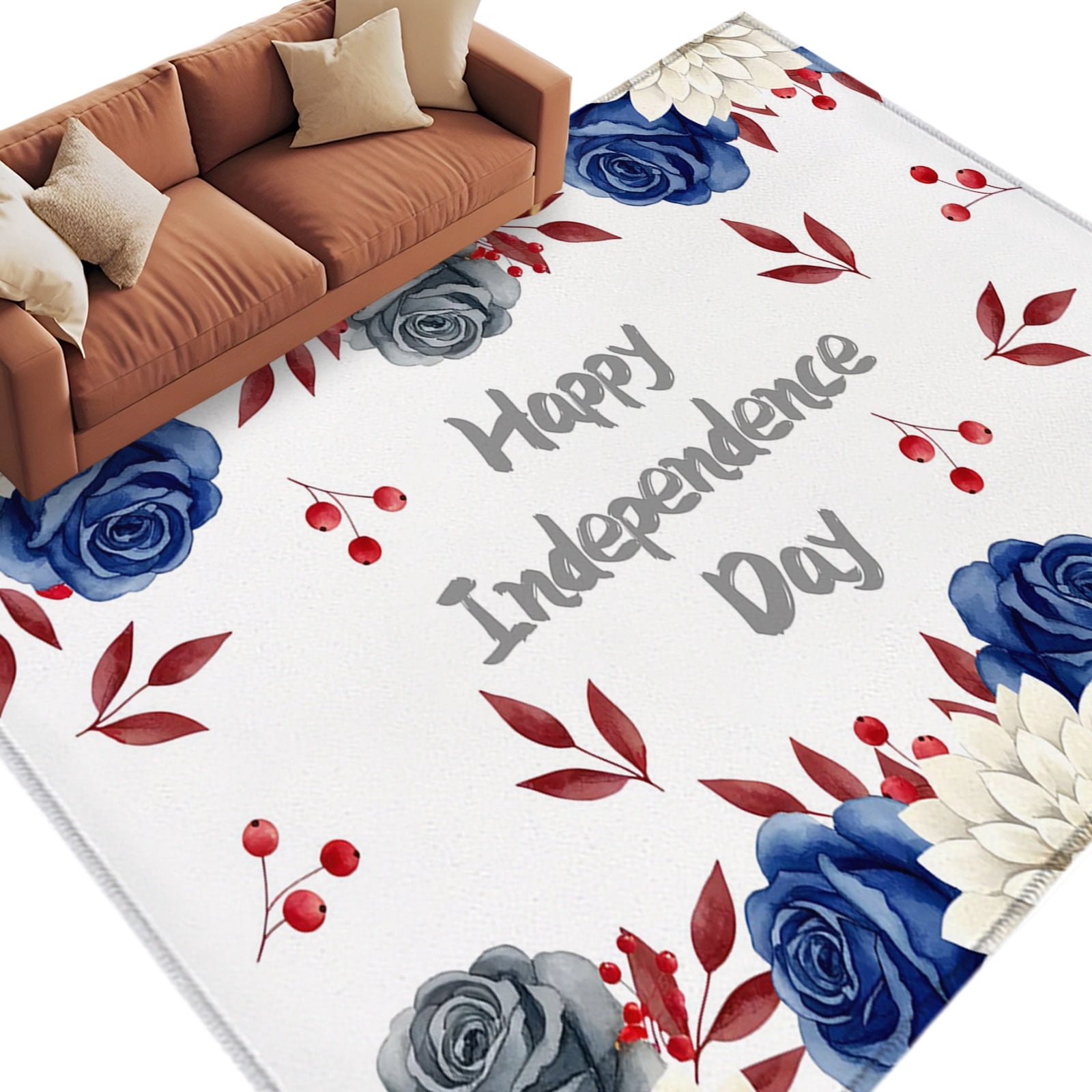 Happy Independence Day Area Rug 5x8 Washable Rug Non Slip 4th of July ...