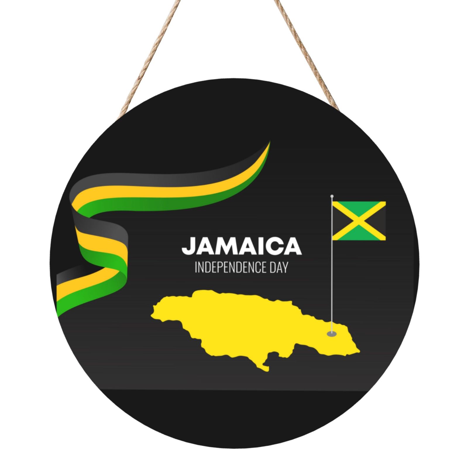 Happy Independence Jamaica 2025 Wooden Hanging Sign Ornament Welcome ...