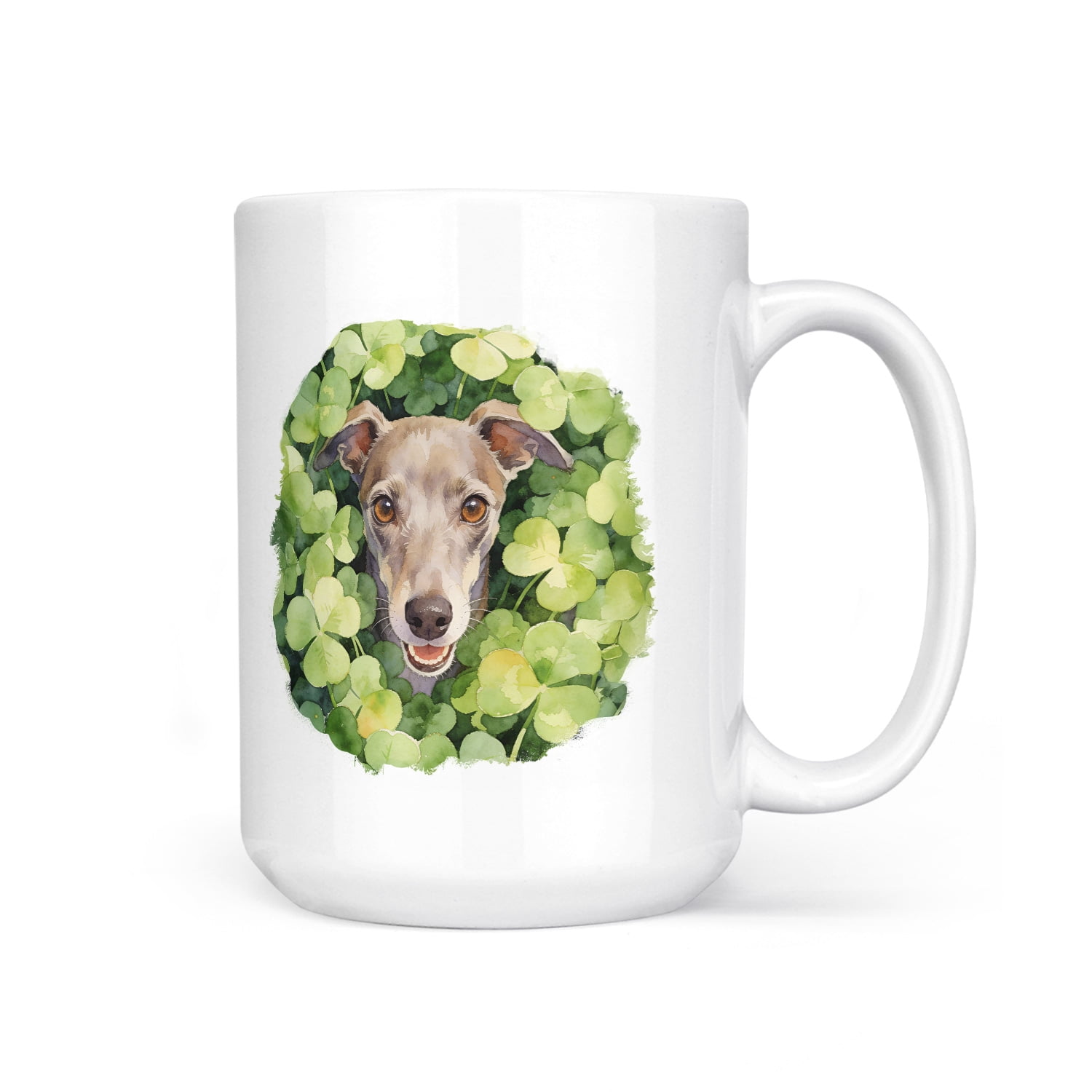 Happy Italian Greyhound Welcome St Patrick's Day Lucky Shamrocks Clover ...