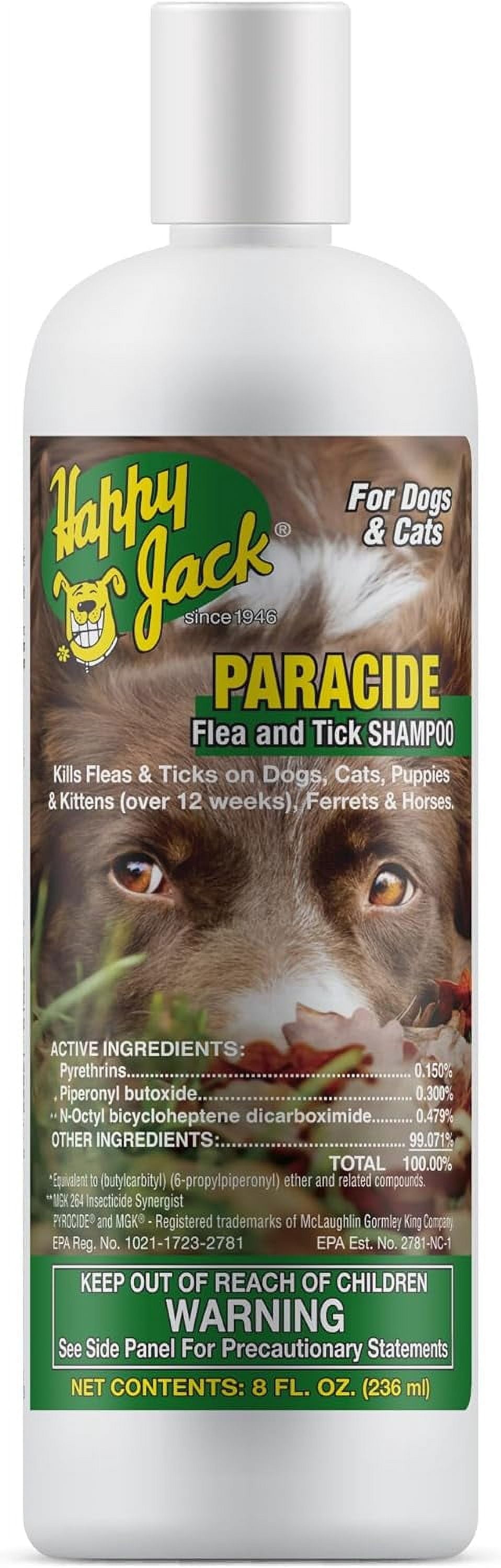 Happy Jack® Paracide Flea & Tick Shampoo, Kills & Prevents, for Dogs ...