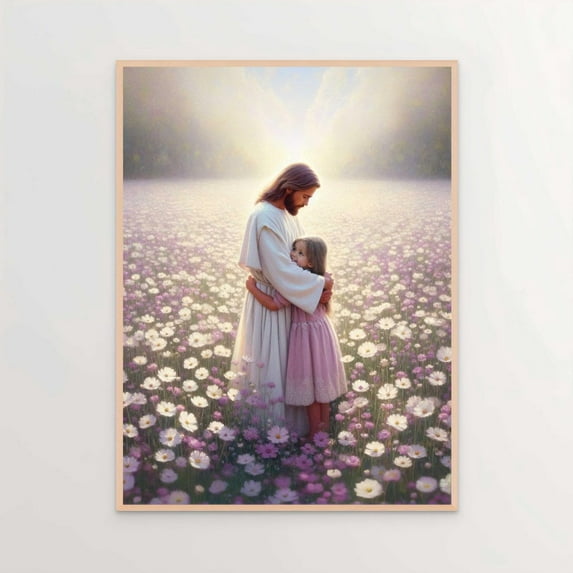 Happy With Jesus, Christian Art, Jesus Hugging Girl, Jesus Prints ...