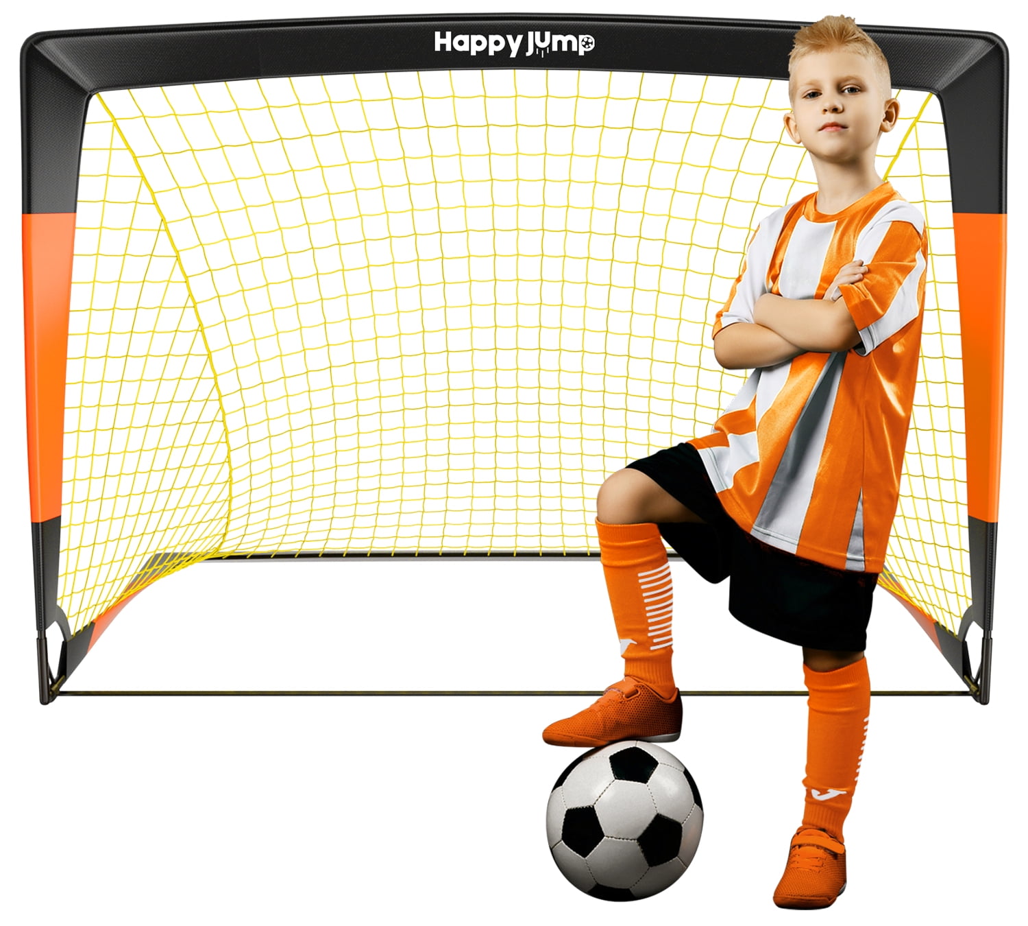 Happy Jump Portable Soccer Goal, 4x3 ft, Foldable, Durable Dacron Net ...