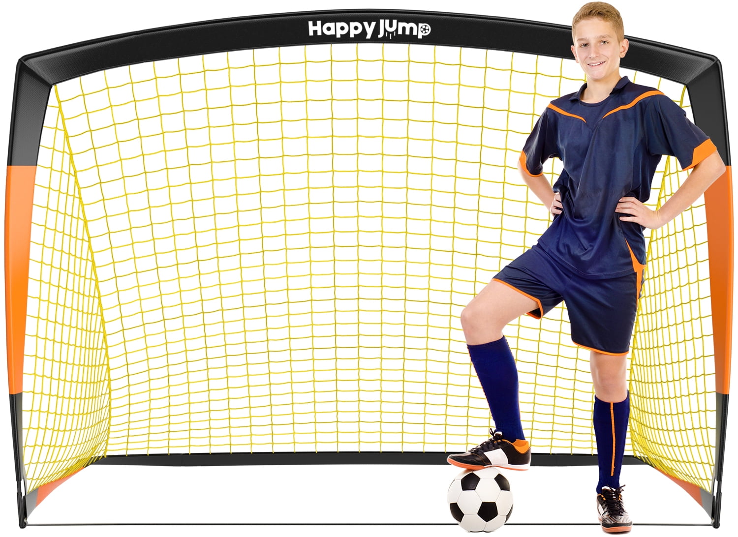 Happy Jump Soccer Goal 3x2.2 FT, 4x3 FT, 5x3.6 FT, 7x5 FT Portable ...