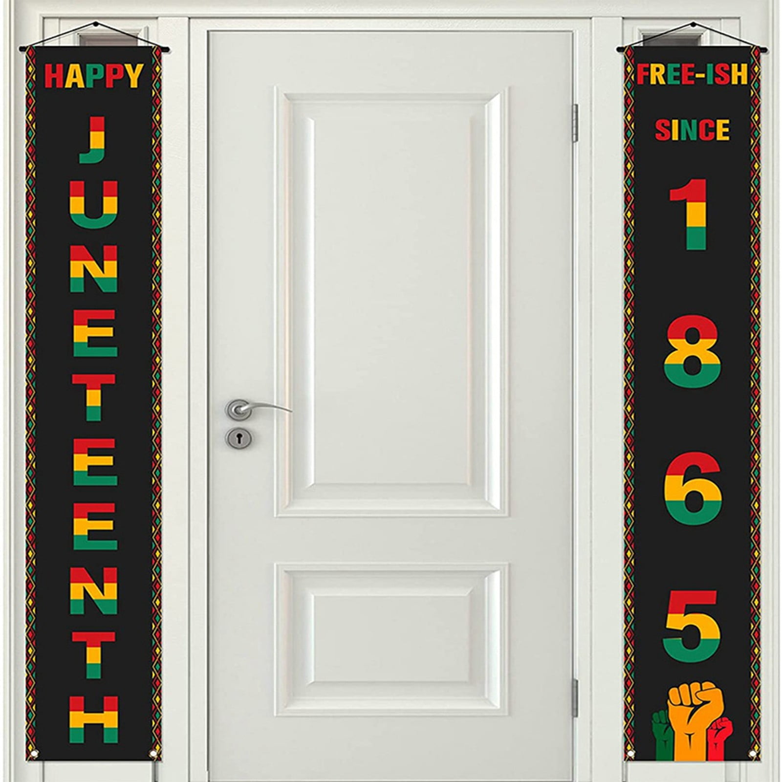 Happy Juneenth Black Celebration Of Freedom Curtain Banner Metal Flag ...