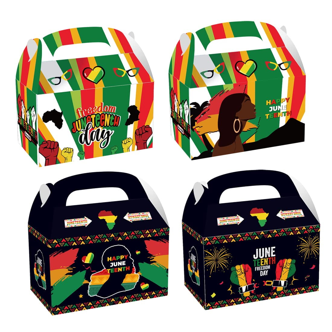 Happy Juneteenth Gift Boxes,12 KEF16 PCS Juneteenth Freedom Favor Treat ...