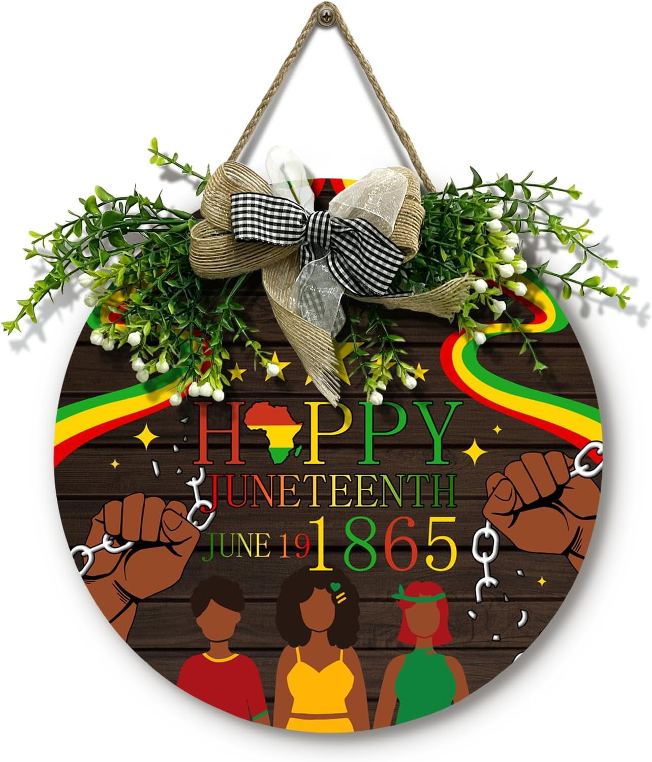 Happy Juneteeth Door Sign June 19th 1865 African Afro American ...