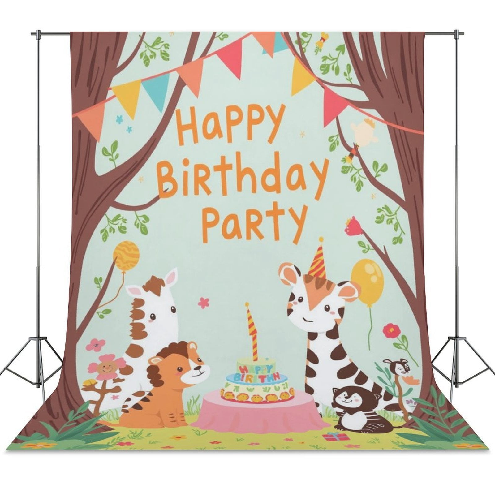 Happy Jungle Birthday Photography Backdrops Adult Photostudio Props ...